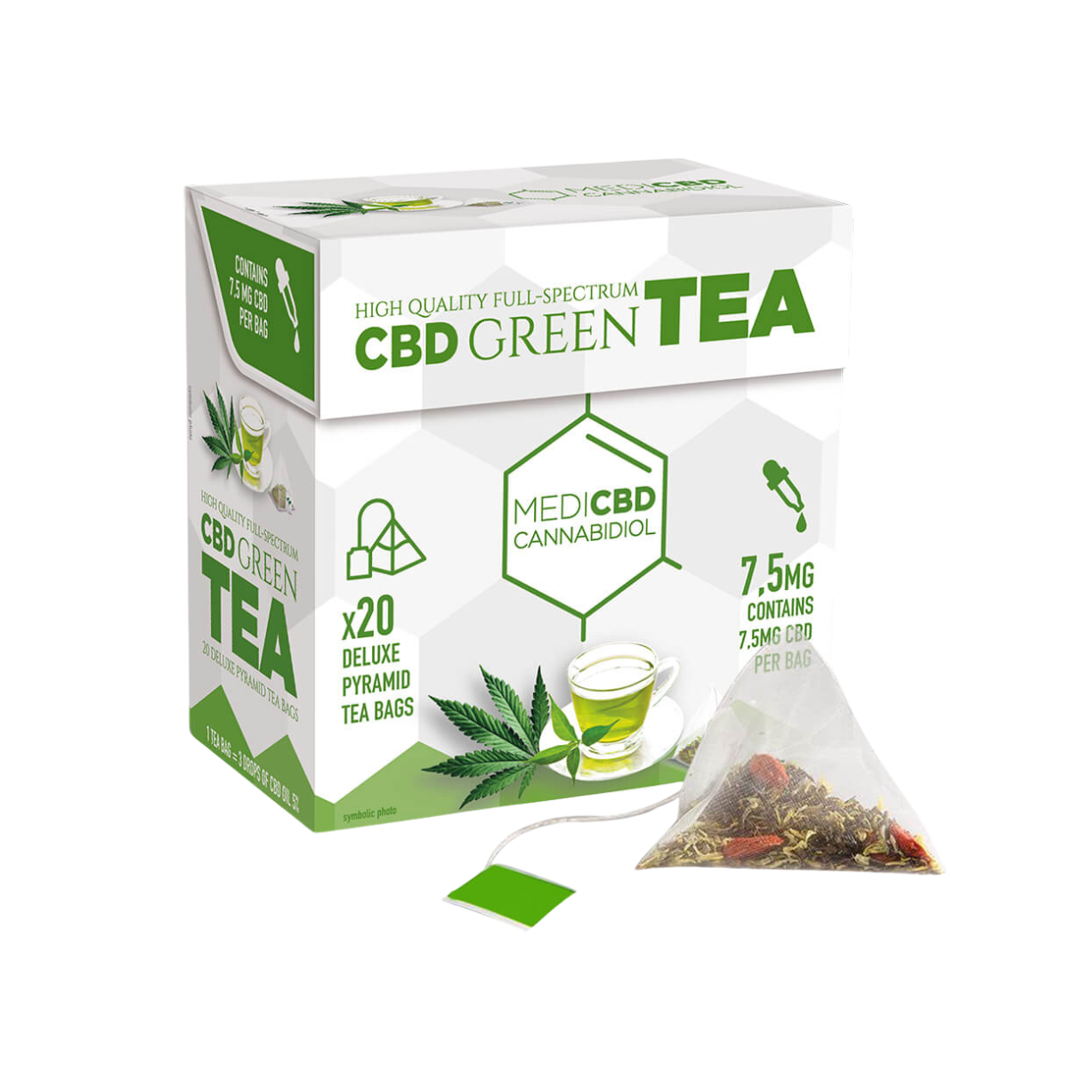 MediCBD Grøn Te med CBD (7,5 mg) - For Ro & Fokus